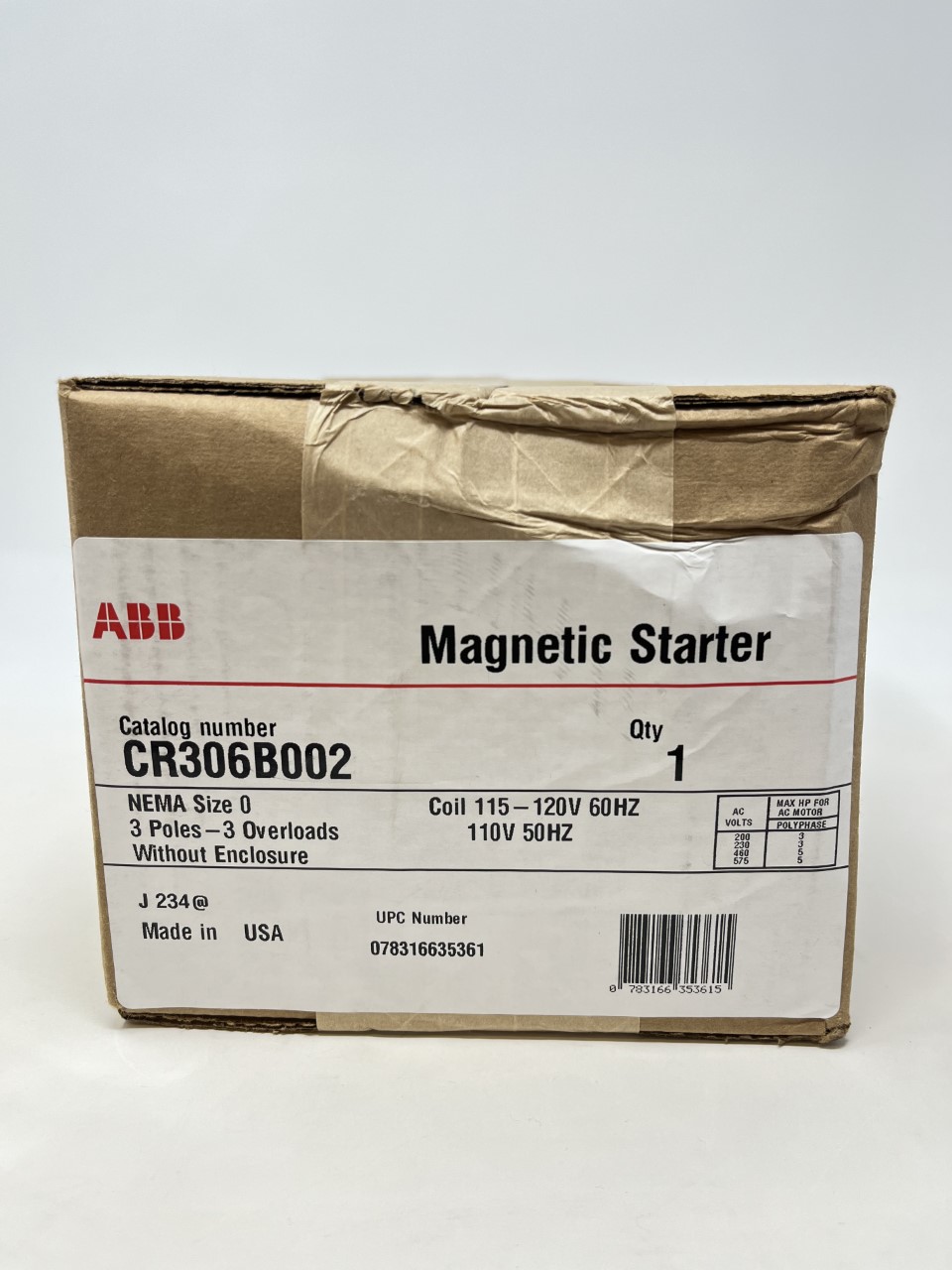 CR306B002 – GE/ABB NEMA MOTOR STARTER | Mag-Trol Distributors, Inc.