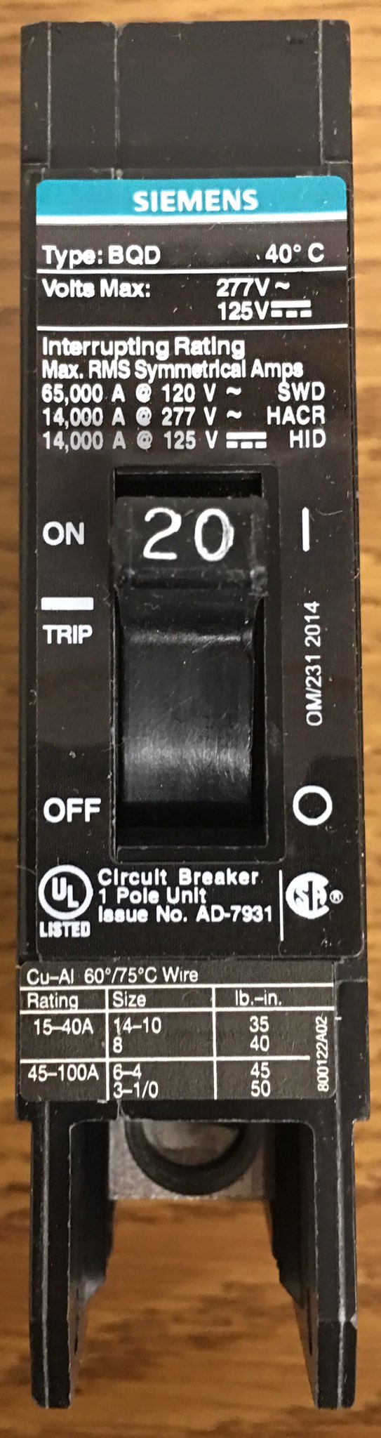 BQD120 – SIEMENS Molded Case Circuit Breaker | Mag-Trol Distributors, Inc.