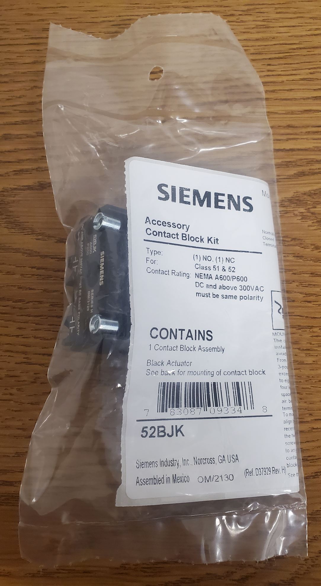 52BJK – SIEMENS Contact Block | Mag-Trol Distributors, Inc.