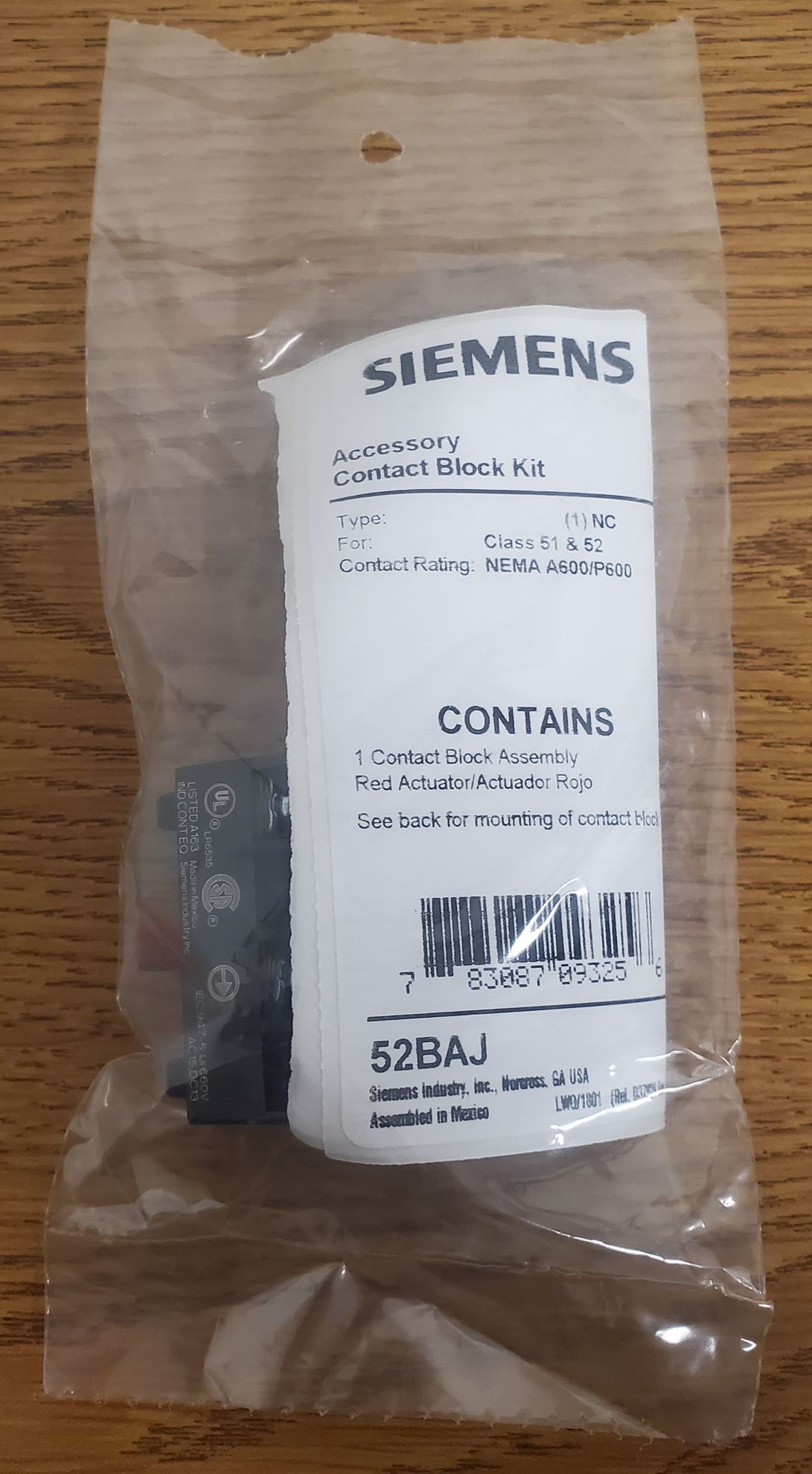 52BAJ – SIEMENS Contact Block | Mag-Trol Distributors, Inc.