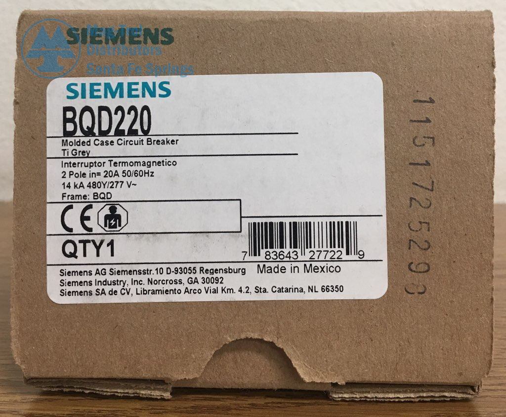 BQD220 – SIEMENS Molded Case Circuit Breaker | Mag-Trol Distributors, Inc.