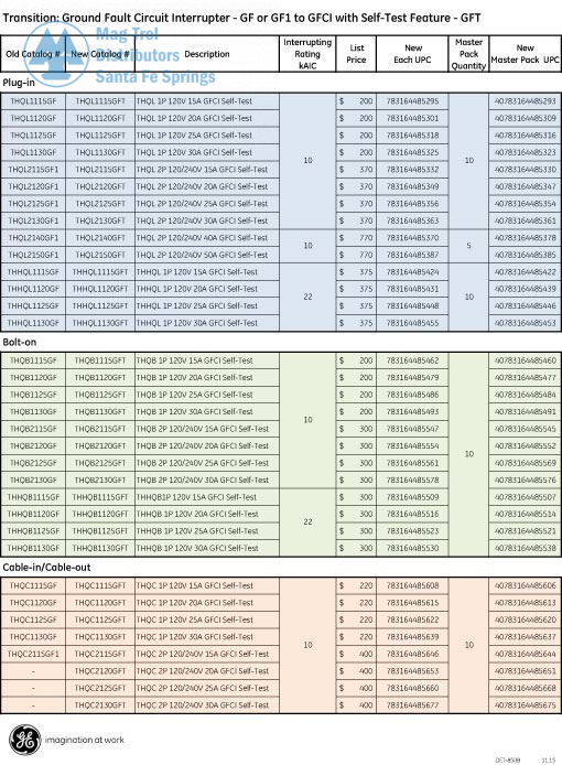 THQB1120GFT – GE Circuit Breaker | Mag-Trol Distributors, Inc.