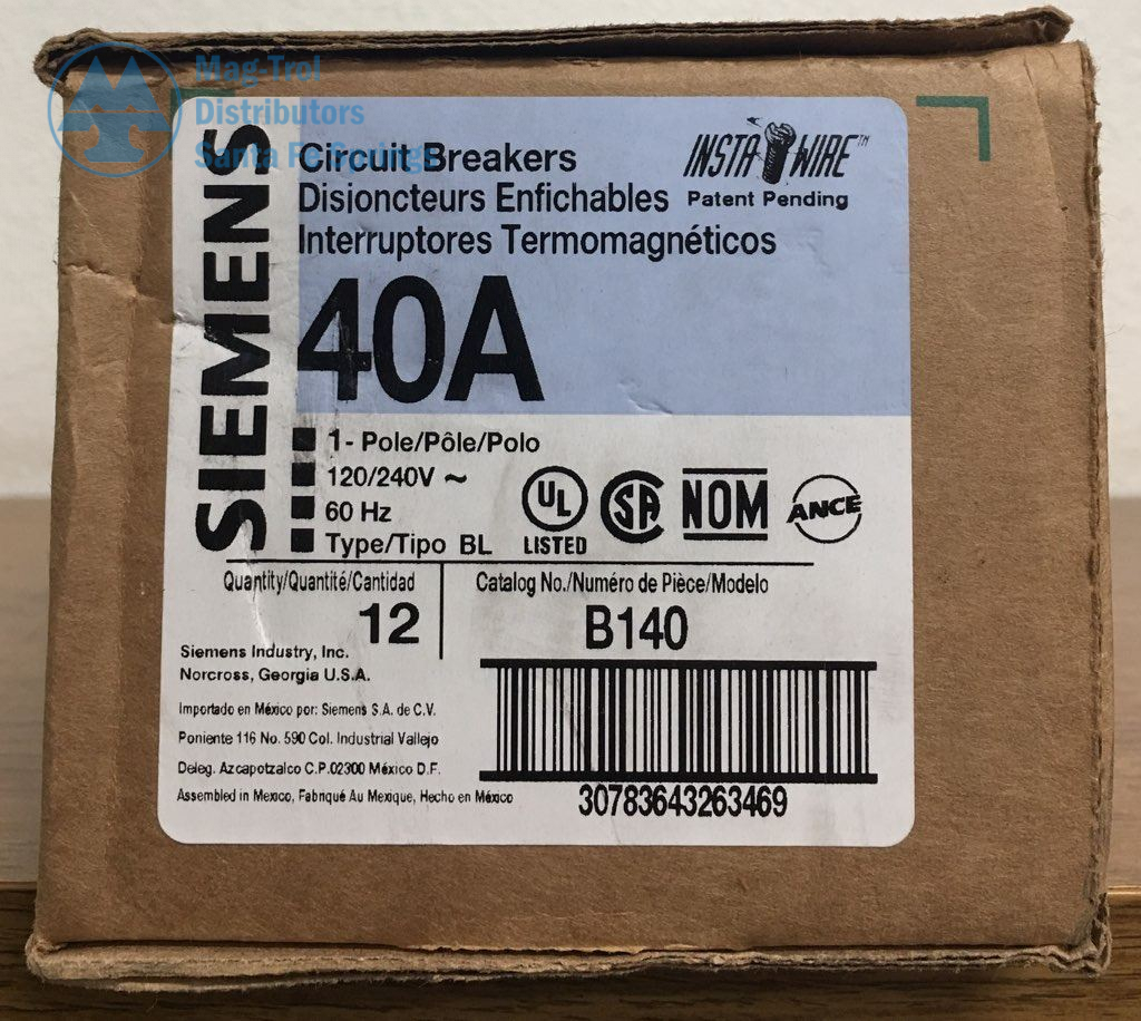 B140 – SIEMENS Circuit Breaker | Mag-Trol Distributors, Inc.