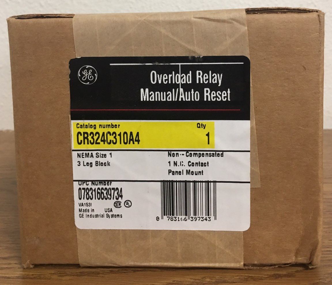 CR324C310A4 – GE Overload Relay | Mag-Trol Distributors, Inc.