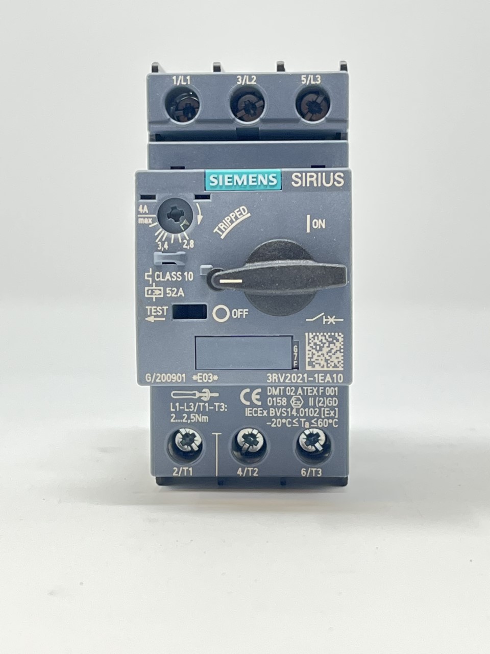 3RV2021-1EA10 – SIEMENS MOTOR STARTER PROTECTOR SIZE 0 3P CLASS 10 2.8 ...