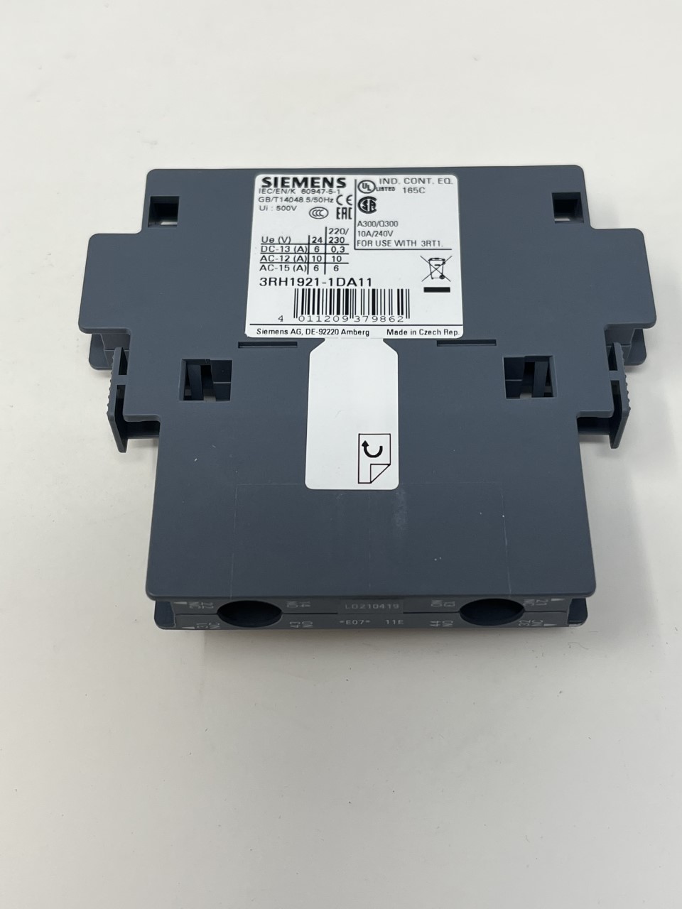 3RH1921-1DA11 – SIEMENS SIDE MOUNT AUXILIARY CONTACT 1NO+1NC FOR 3RT1 | Mag-Trol Distributors, Inc.