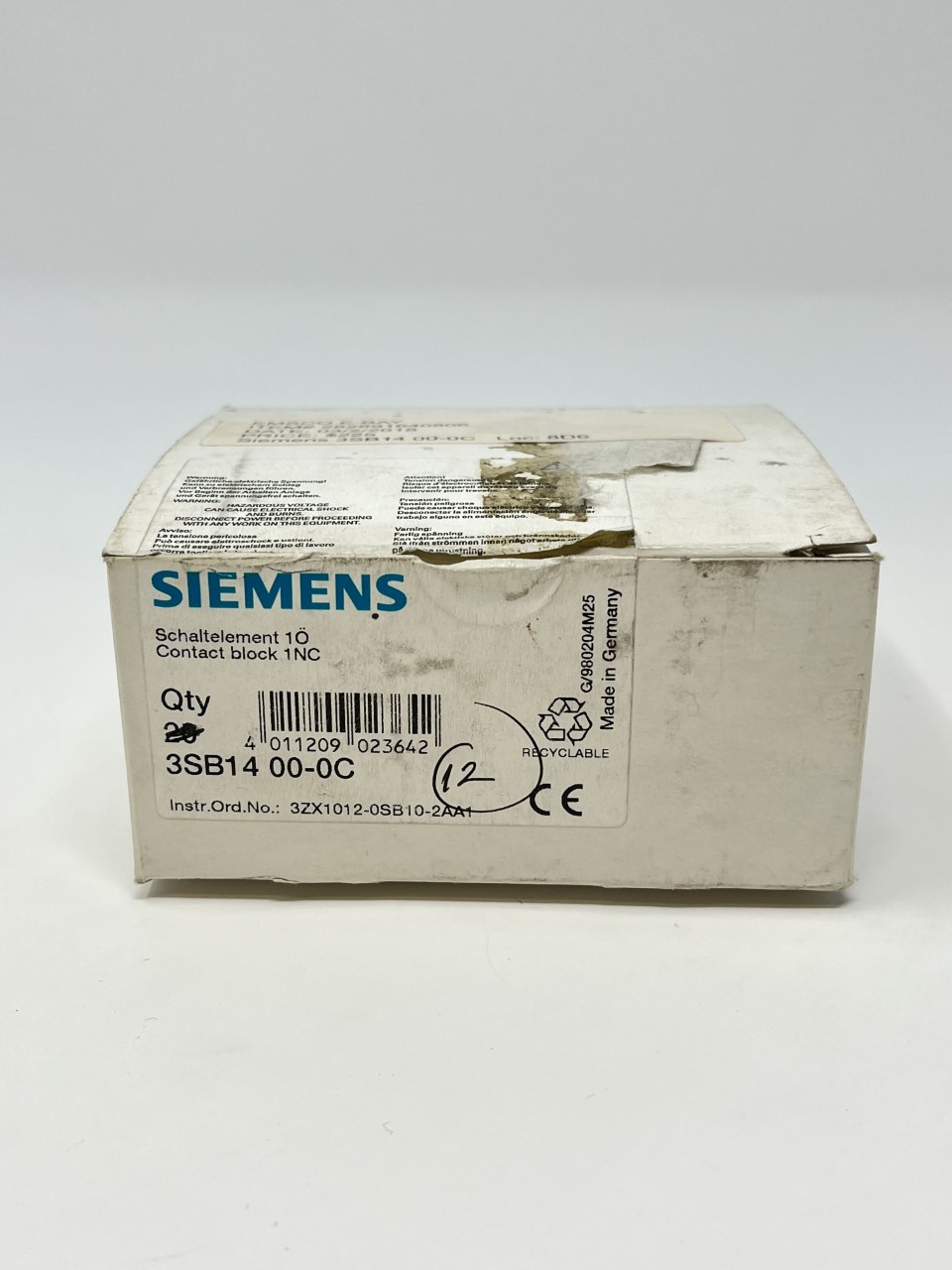 3SB1400-0C -SIEMENS AUXILIARY CONTACT BLOCK 22MM AND 30MM 1NC | Mag ...