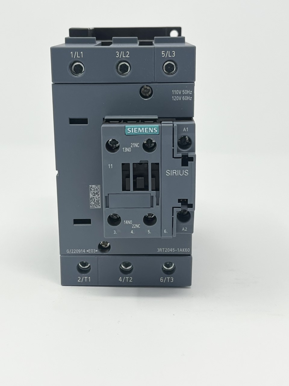 3RT2045-1AK60 – SIEMENS IEC CONTACTOR 3P 120VAC SIZE 3 80AMPS 1NO+1NC ...