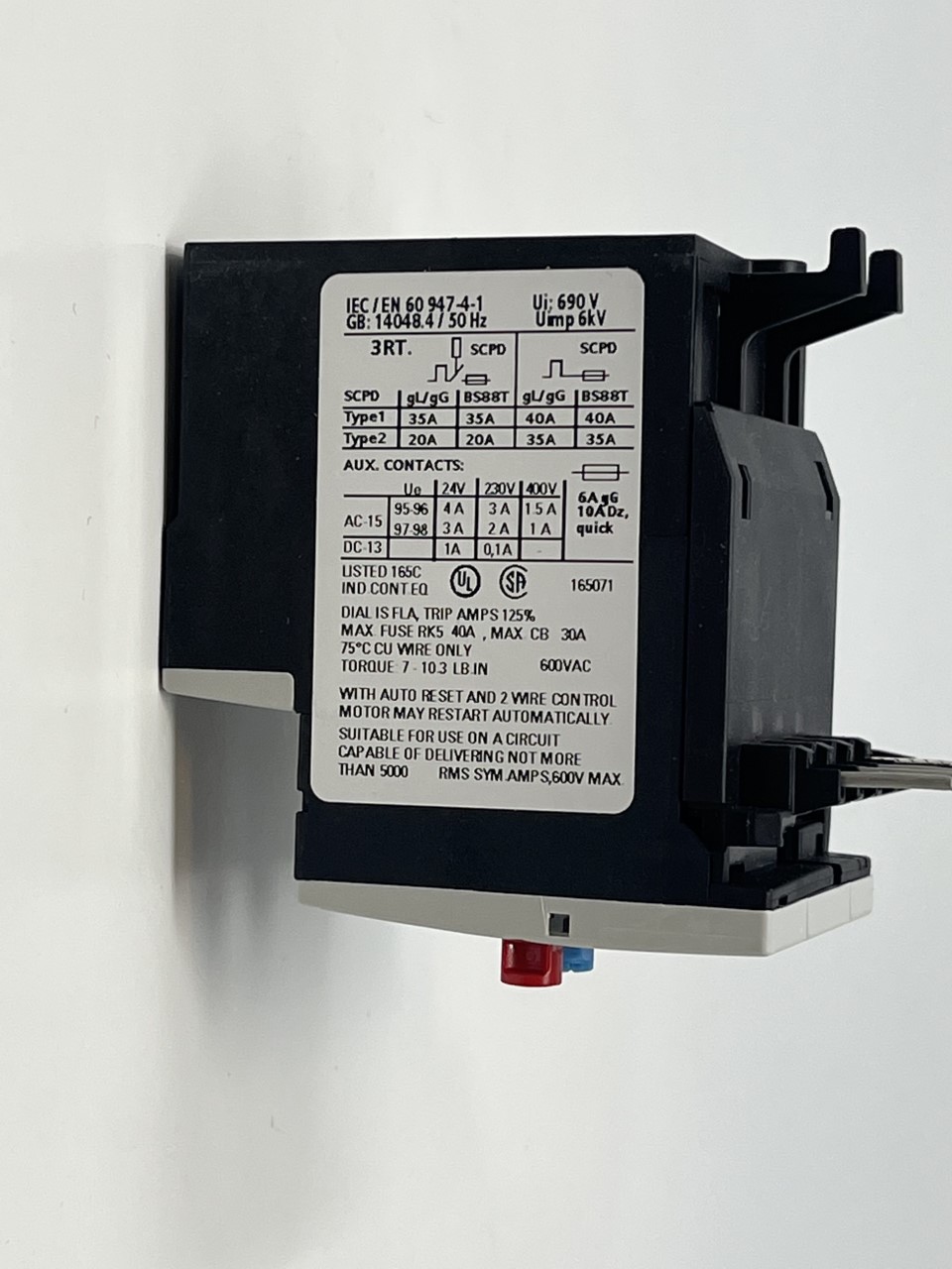 3RU1116-1JB0 – SIEMENS IEC OVERLOAD RELAY 7-10AMPS SIZE 00 CLASS 10 3P ...