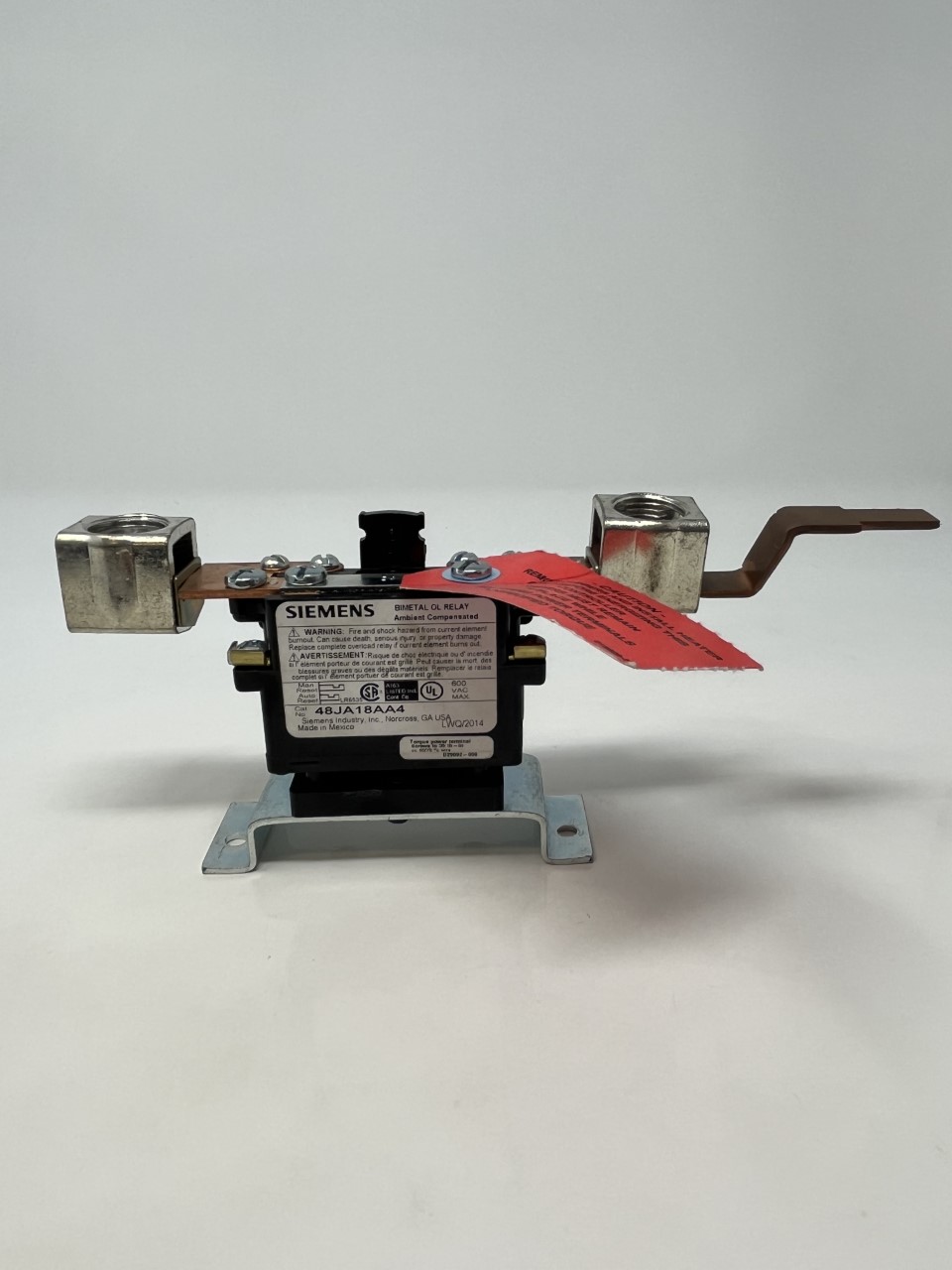 48JA18AA4 -SIEMENS BI-METAL THERMAL OVERLOAD RELAY 600VAC 1NC SIZE 4 ...