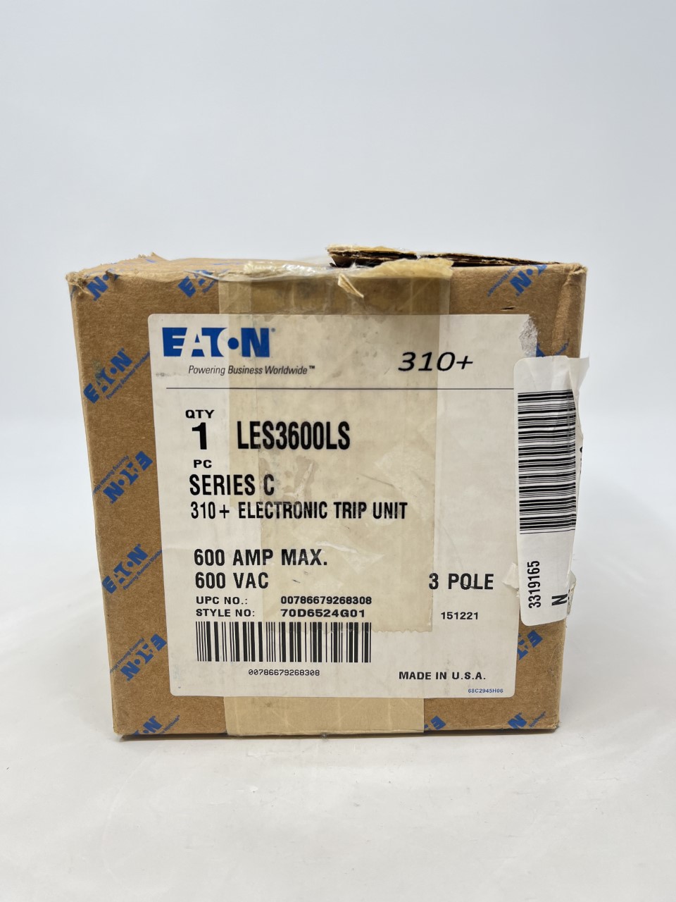 LES3600LS – EATON ELECTRONIC TRIP UNIT 600VAC 600AMPS MAX 3POLE +310 ...