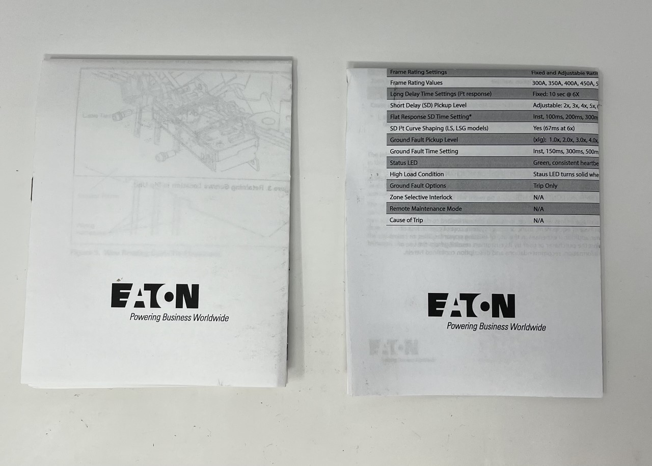 LES3600LS – EATON ELECTRONIC TRIP UNIT 600VAC 600AMPS MAX 3POLE +310 ...