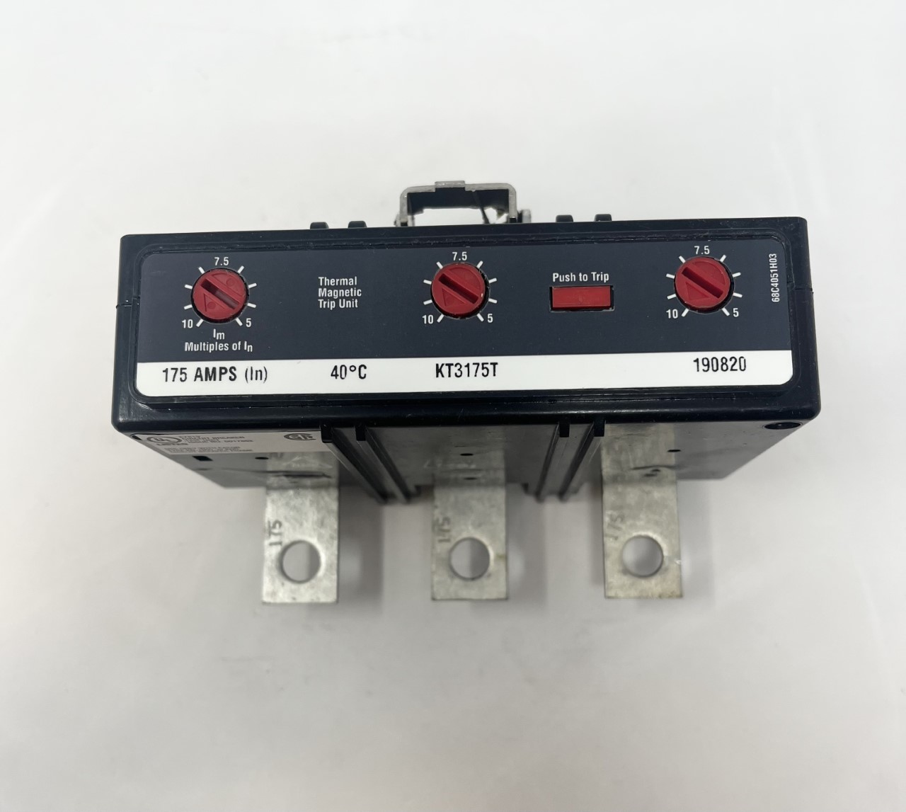 KT3175T – EATON THERMAL MAGNETIC TRIP UNIT 175AMPS 3POLE SERIES C STYLE ...