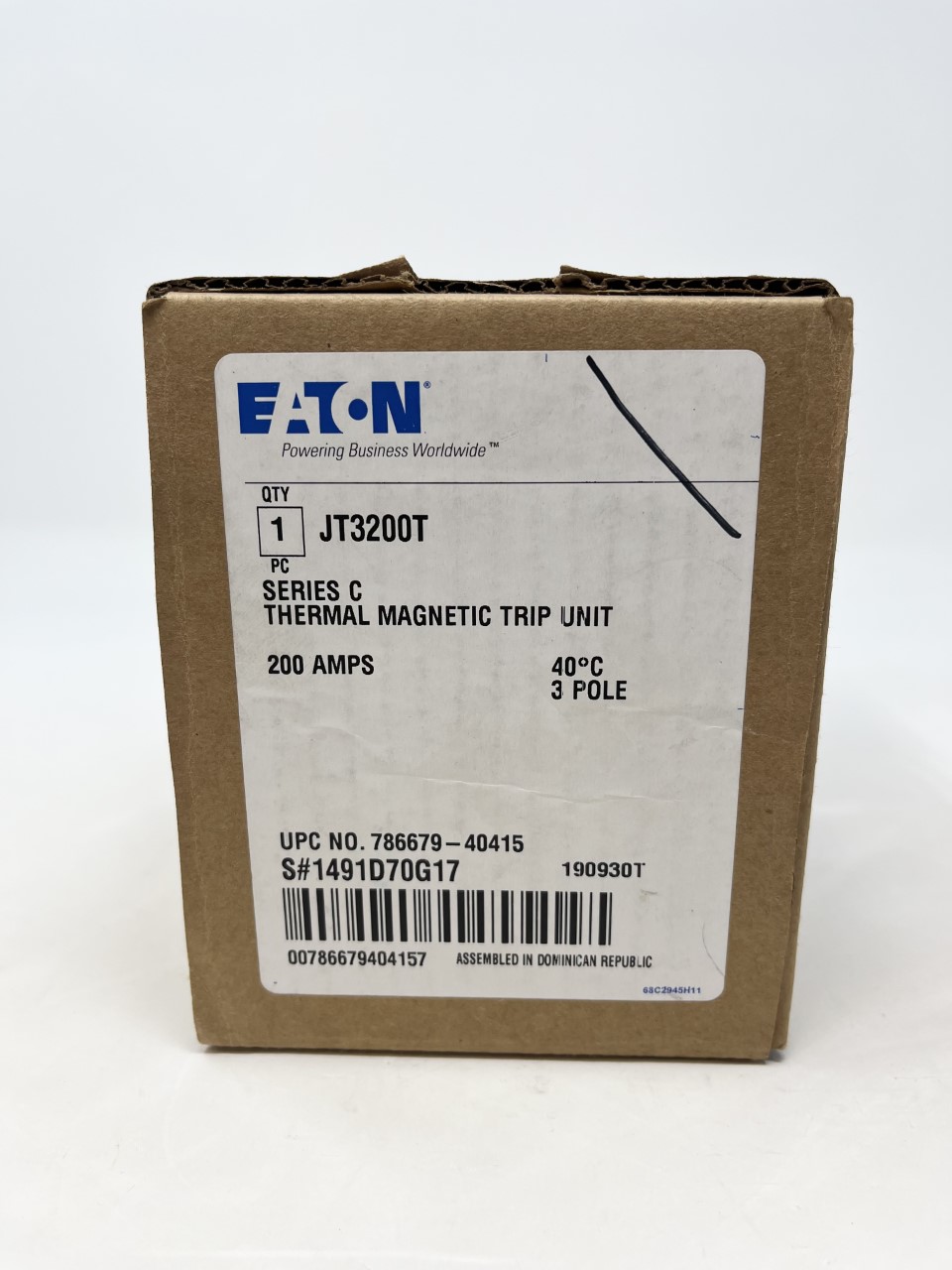 JT3200T – EATON THERMAL MAGNETIC TRIP UNIT 200AMPS 3POLES SERIES C ...
