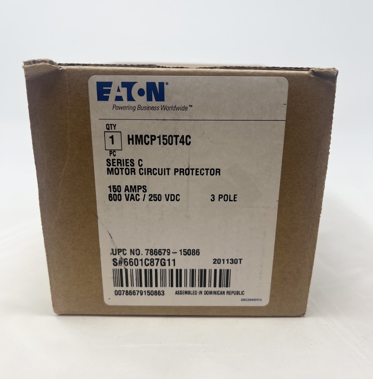 HMCP150T4C – EATON MOTOR CIRCUIT PROTECTOR 150AMPS 600VAC 3POLE STYLE ...