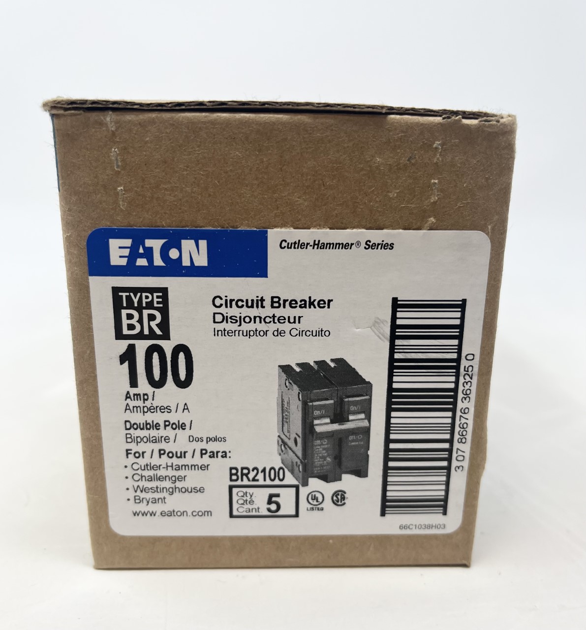 BR2100 – EATON PLUG IN CIRCUIT BREAKER 100AMPS 2POLE 10KAIC 120-240VAC ...