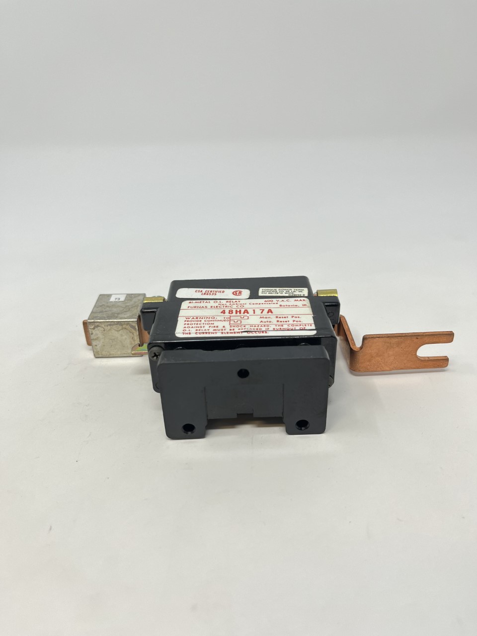 48HA17A – FURNAS ELECTRIC BI-METAL THERMAL OVERLOAD RELAY 100AMPS 1P ...