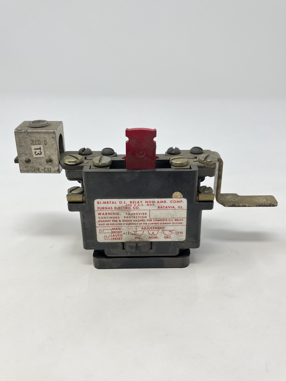 48HC37AA2 – FURNAS ELECTRIC BI-METAL THERMAL OVERLOAD RELAY 600VAC 1PH ...