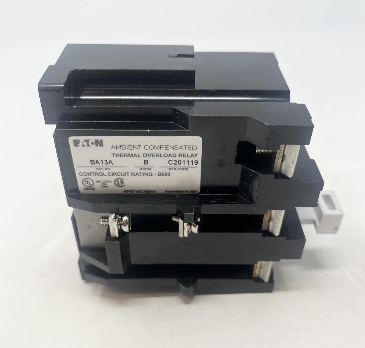 BA13A – EATON THERMAL OVERLOAD RELAY AMBIENT COMPENSATED 3POLE NEMA ...