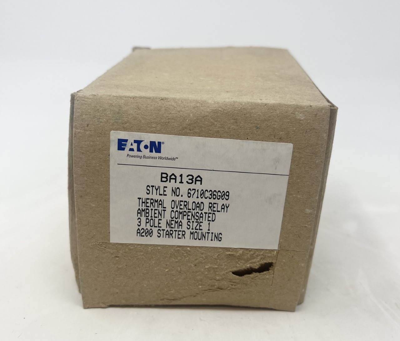 BA13A – EATON THERMAL OVERLOAD RELAY AMBIENT COMPENSATED 3POLE NEMA ...