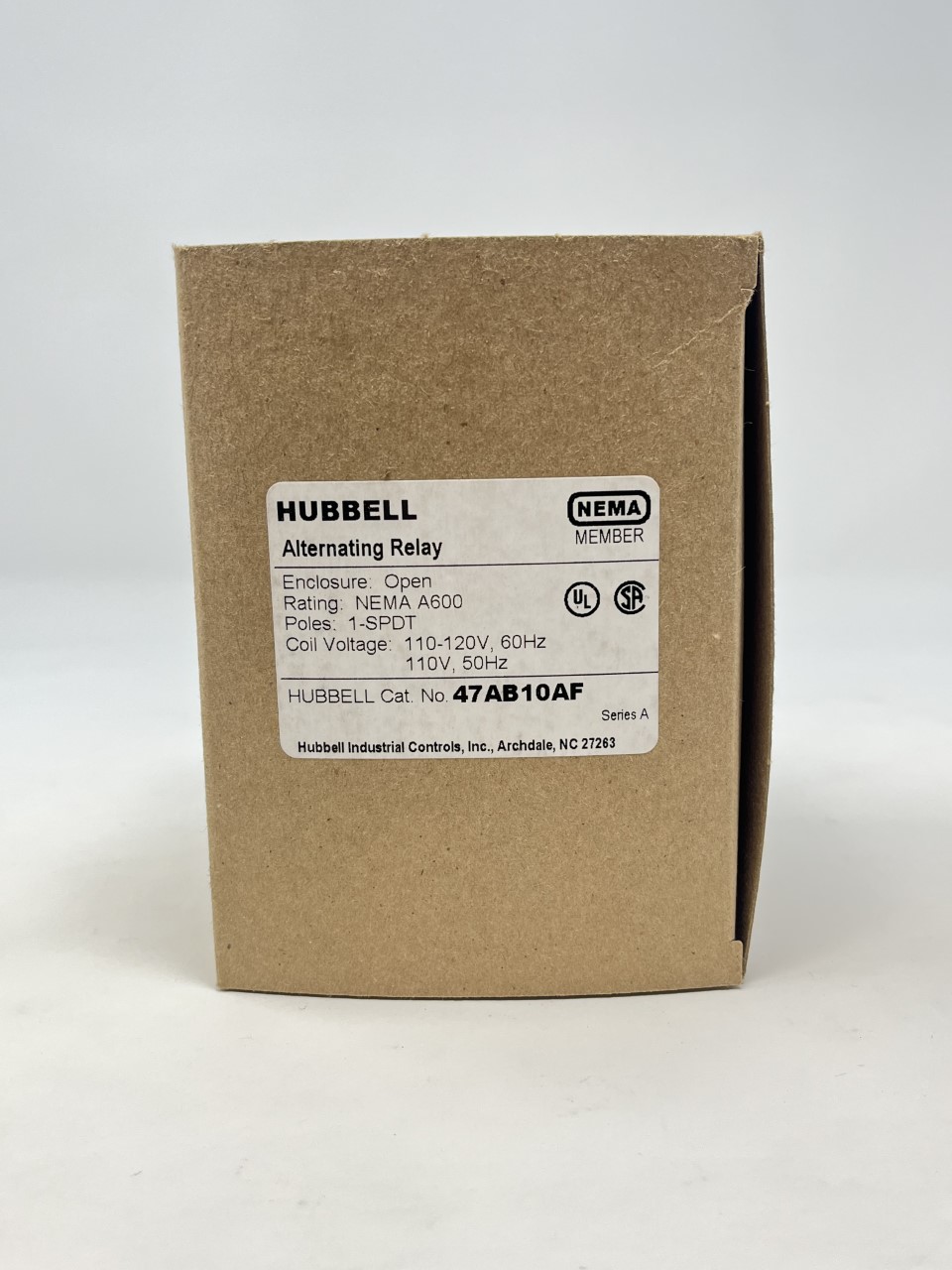 47AB10AF – HUBBELL ALTERNATING RELAY 1P/SPDT 110-120VAC 50-60HZ OPEN ...