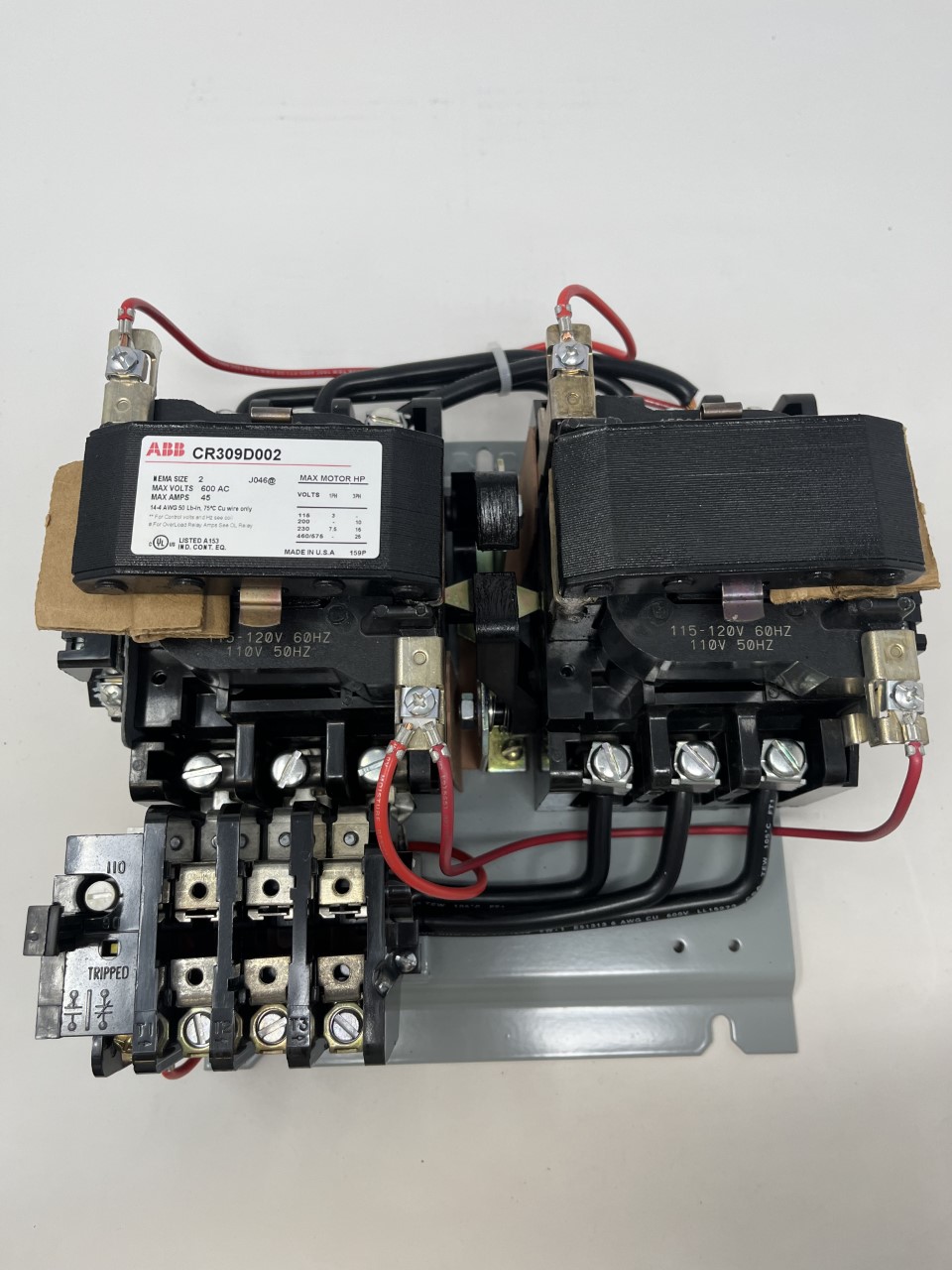 CR309D002 – GE/ABB NEMA MOTOR STARTER REVERSER SIZE 2 3-3 POLE OPEN ...