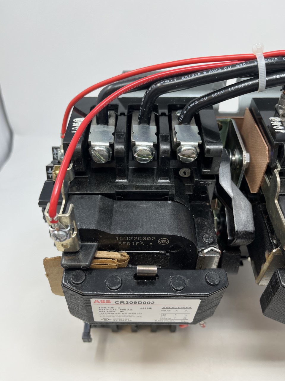 CR309D002 – GE/ABB NEMA MOTOR STARTER REVERSER SIZE 2 3-3 POLE OPEN ...
