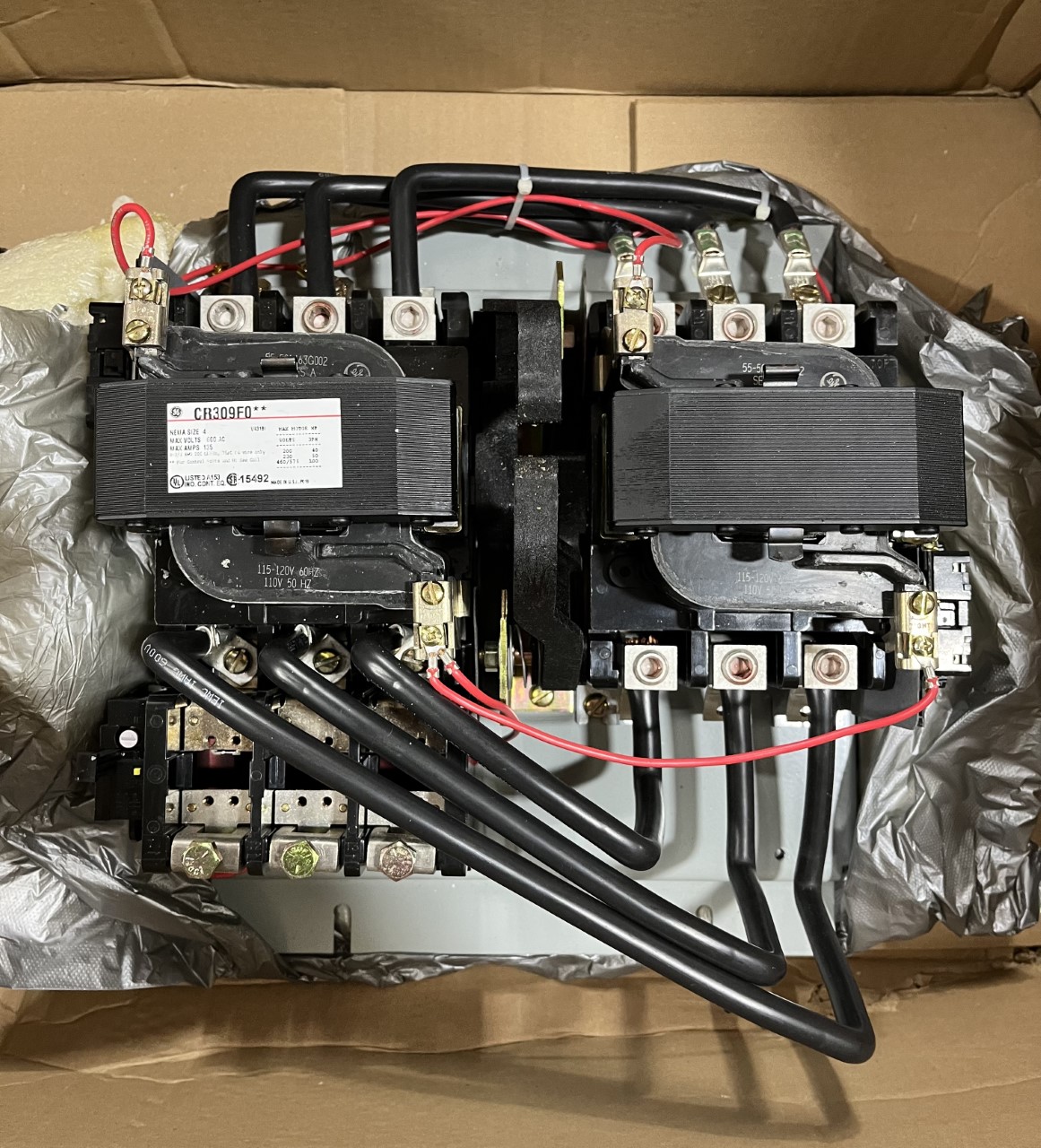 CR309F002 – GE/ABB NEMA MOTOR STARTER REVERSER SIZE 4 3POLES OPEN TYPE ...