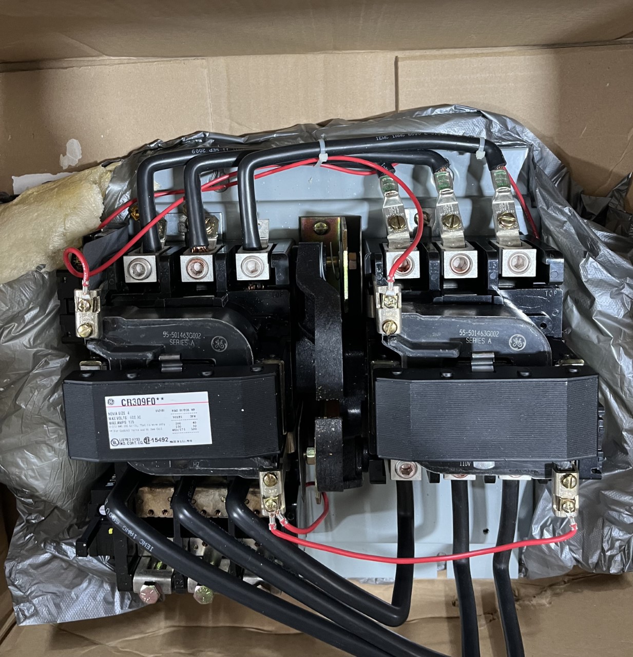 CR309F002 – GE/ABB NEMA MOTOR STARTER REVERSER SIZE 4 3POLES OPEN TYPE ...