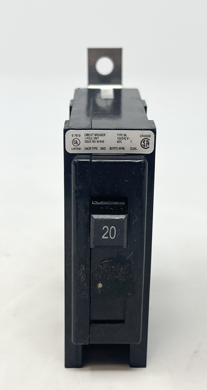 BAB1020 – EATON BOLT ON CIRCUIT BREAKER 1POLE 20AMPS 120-240 VAC 10,000 ...