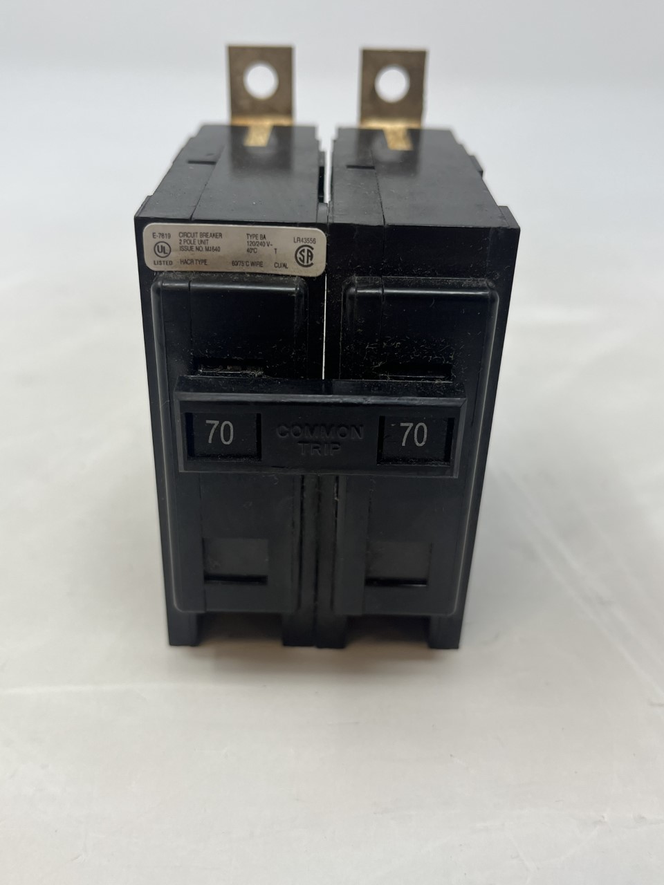 BAB2070 – EATON BOLT ON CIRCUIT BREAKER 70AMPS 10KAIC 2POLE 120-240VAC ...