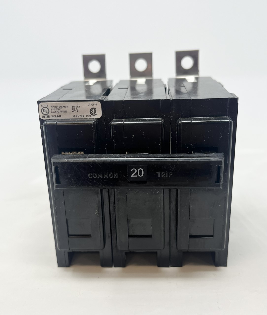 BAB3020H – EATON BOLT ON CIRCUIT BREAKER 3POLE 20AMPS 10KAIC 120-240 ...