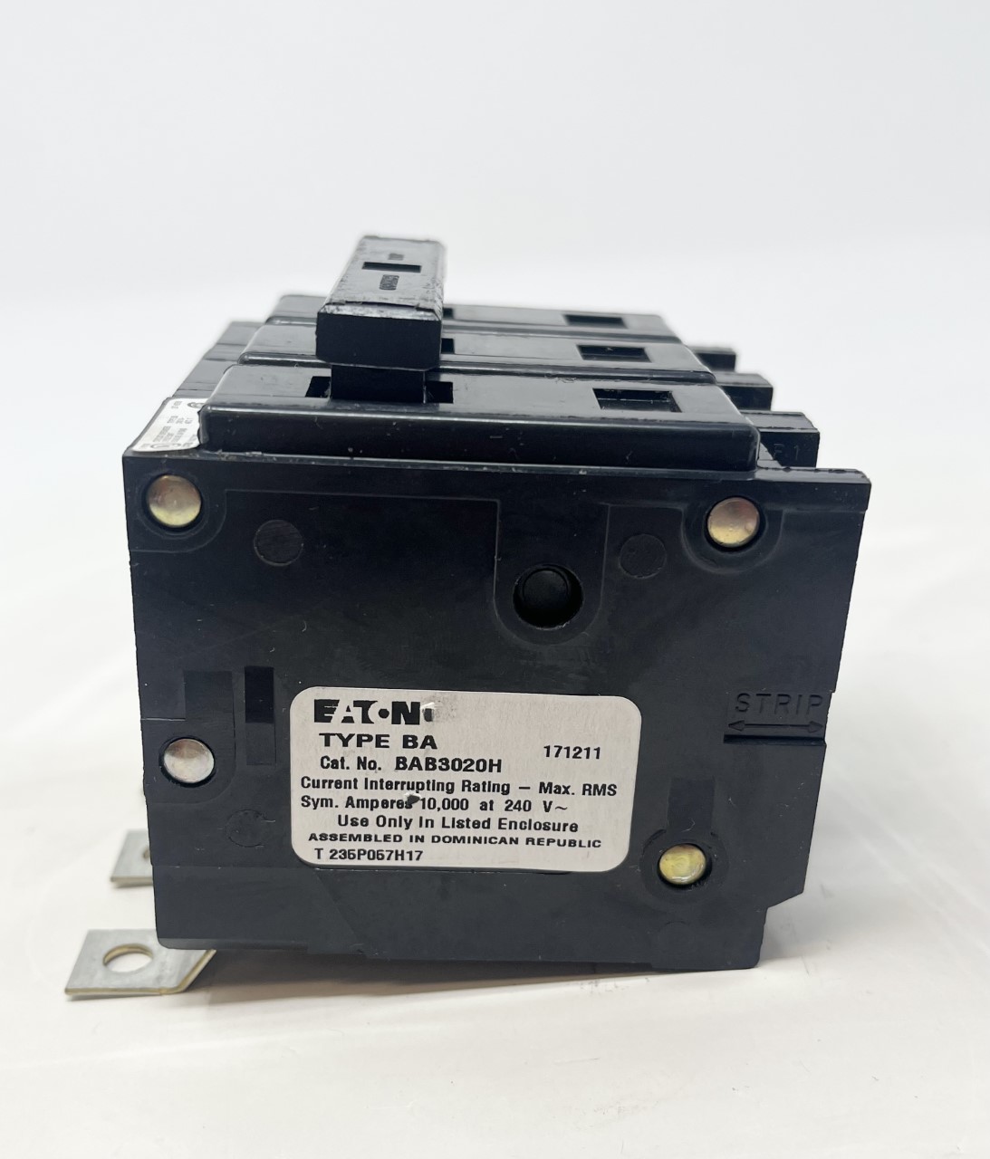 BAB3020H – EATON BOLT ON CIRCUIT BREAKER 3POLE 20AMPS 10KAIC 120-240 ...