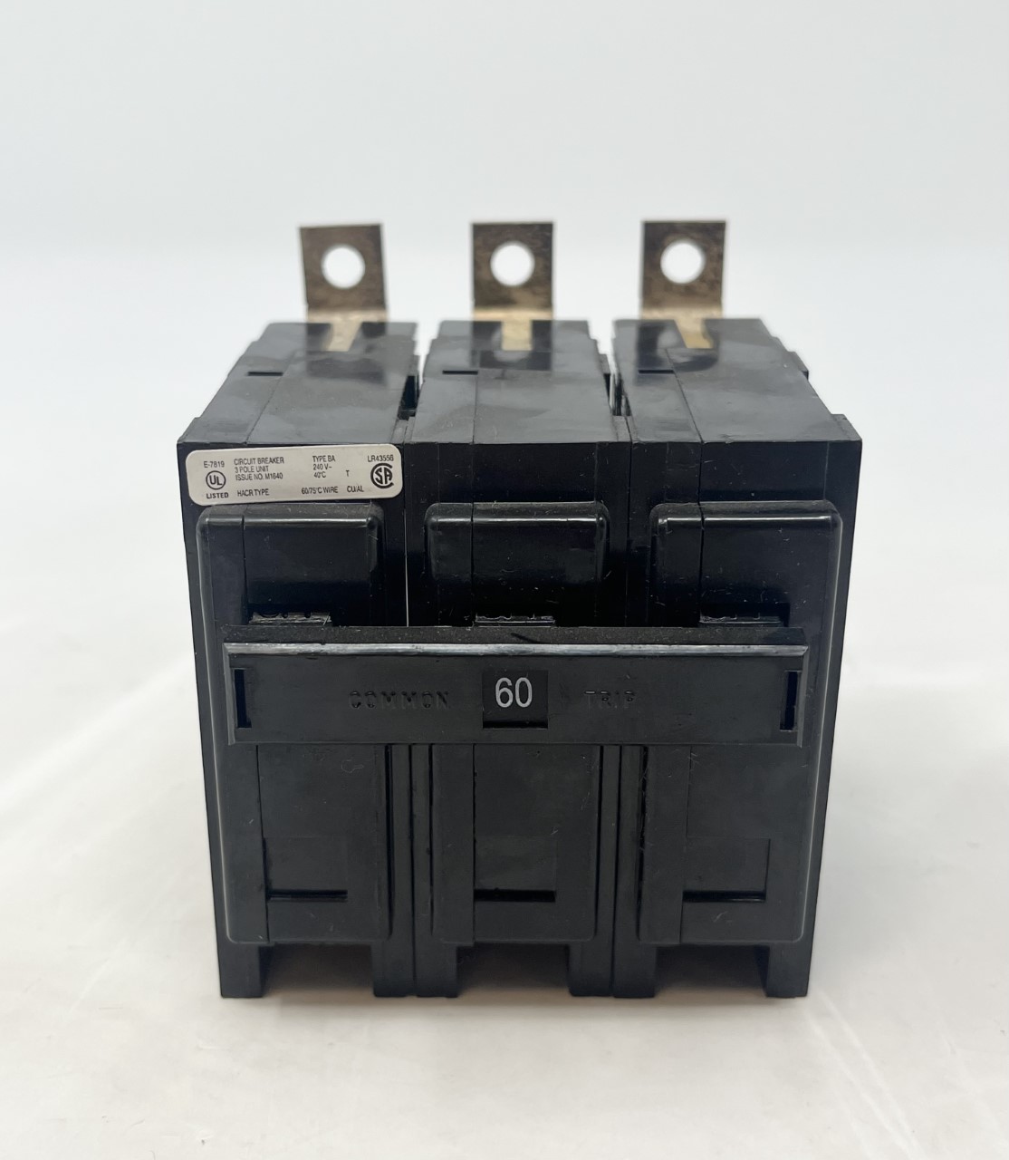 BAB3060H – EATON BOLT ON CIRCUIT BREAKER 3POLE 60AMPS 10KAIC 120-240VAC ...