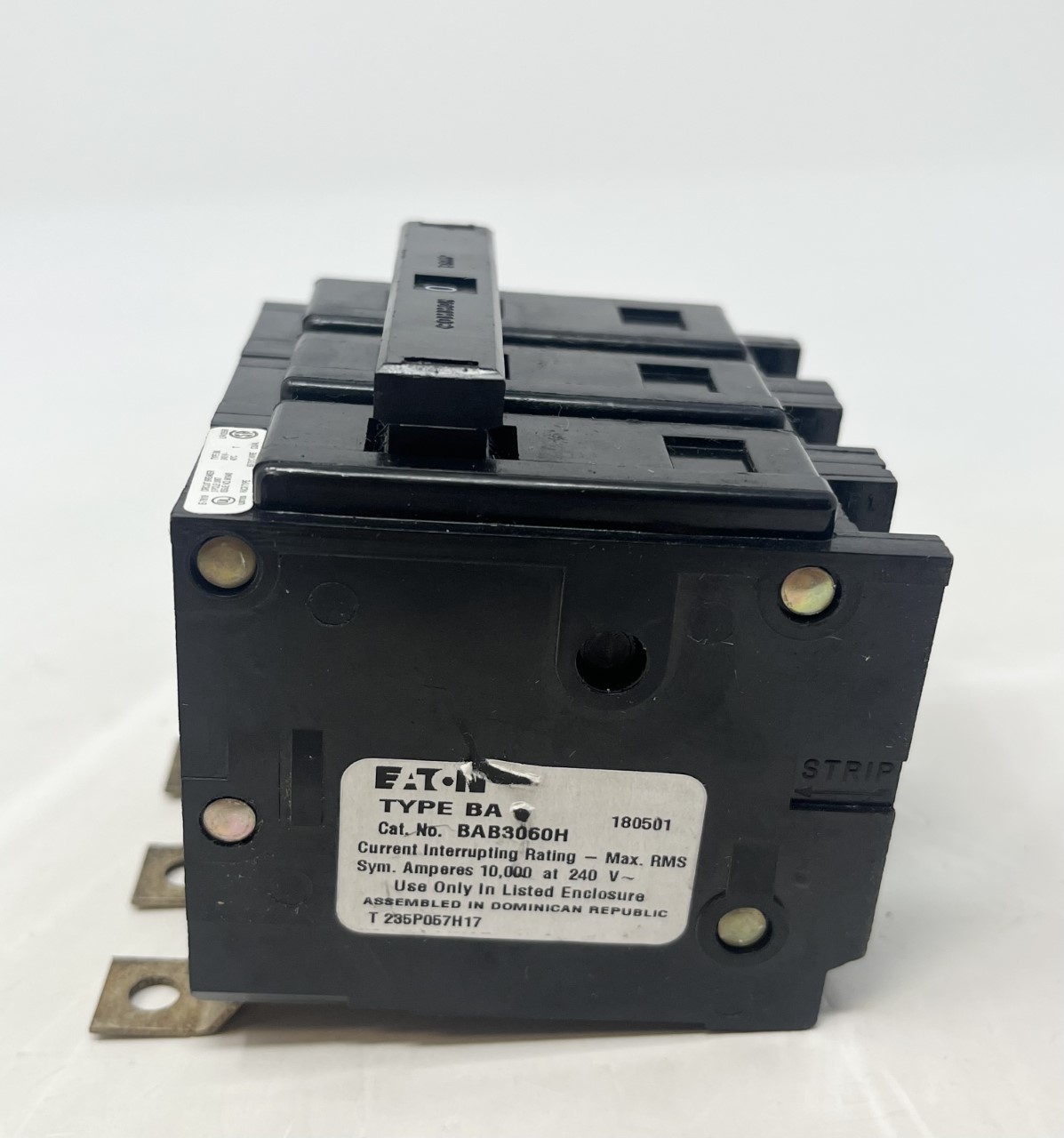 BAB3060H – EATON BOLT ON CIRCUIT BREAKER 3POLE 60AMPS 10KAIC 120-240VAC ...