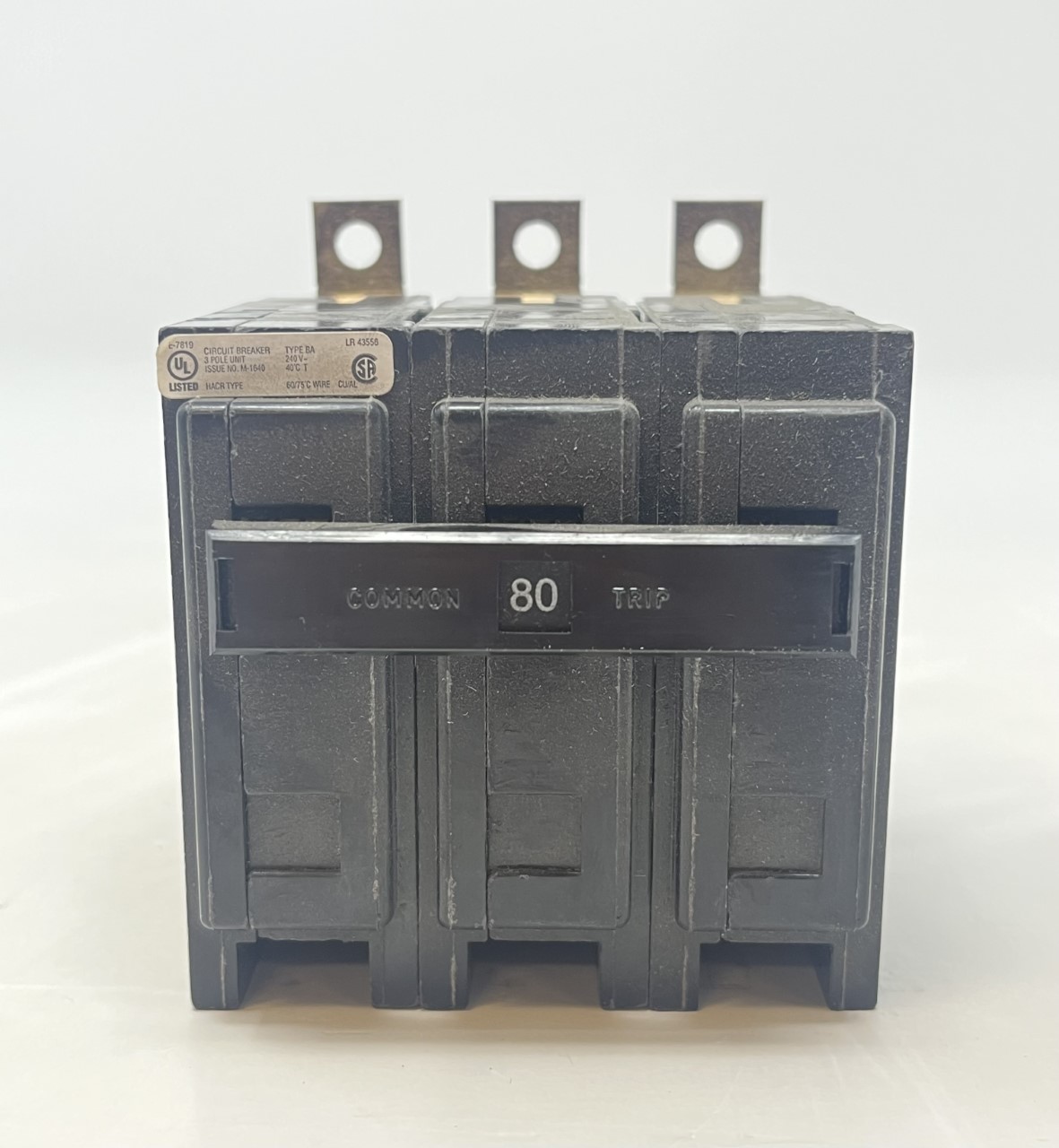 BAB3080H – EATON BOLT ON CIRCUIT BREAKER 3POLE 80AMPS 10KAIC 120-240 ...