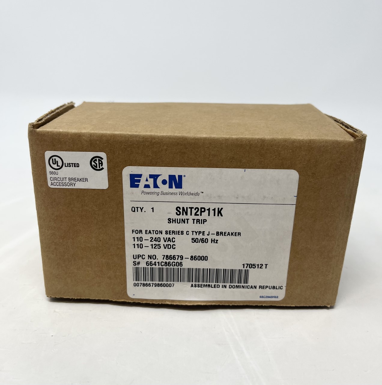 SNT2P11K – EATON SHUNT TRIP 110-240VAC/110-125VDC 50/60HZ MOUNTING ON ...