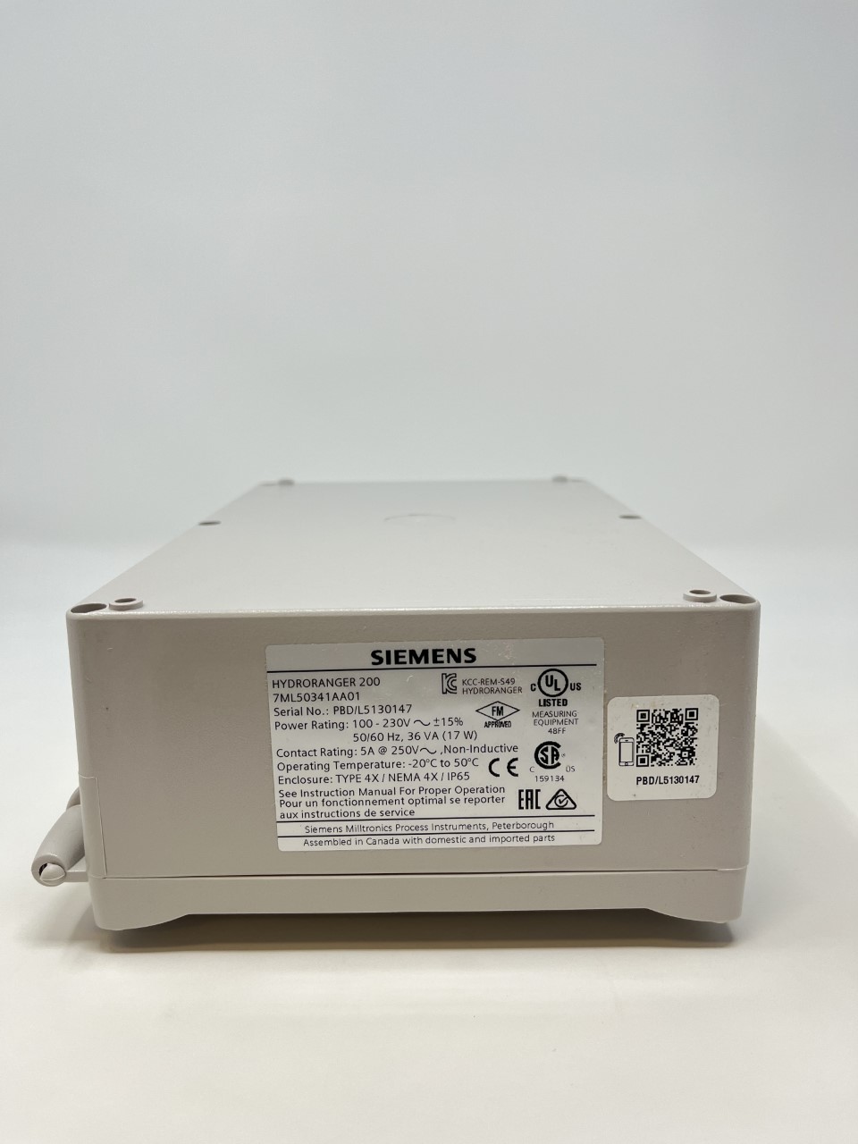 7ML50341AA01 – SIEMENS MILLTRONICS HYDRORANGER 200 ULTRASONIC LEVEL ...