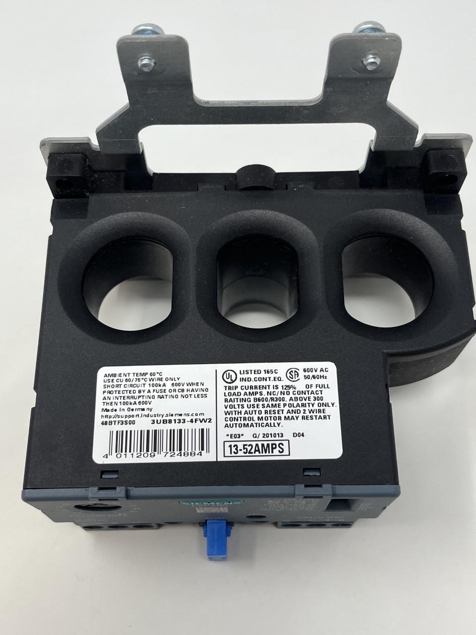 3UB8133-4FW2 – SIEMENS SOLID STATE OVERLOAD RELAY 13-52AMPS SIZE B ...