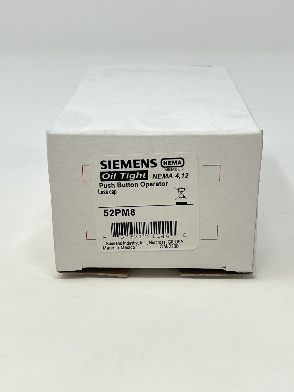 52PM8 – SIEMENS NEMA CHROME PUSHBUTTON 30MM OPERATOR | Mag-Trol ...