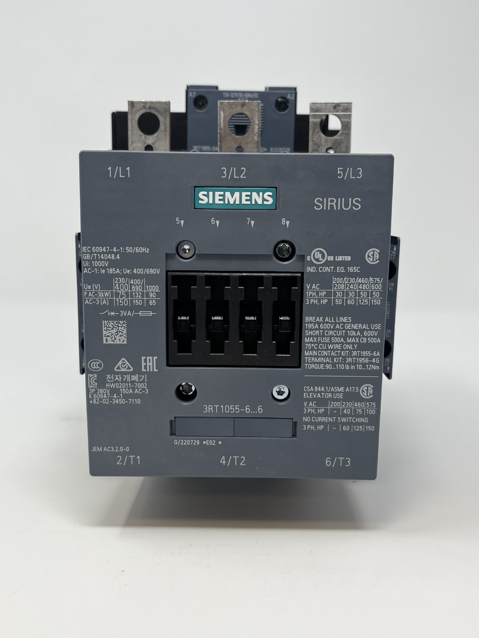 3RT1055-6AF36 – SIEMENS IEC CONTACTOR | Mag-Trol Distributors, Inc.