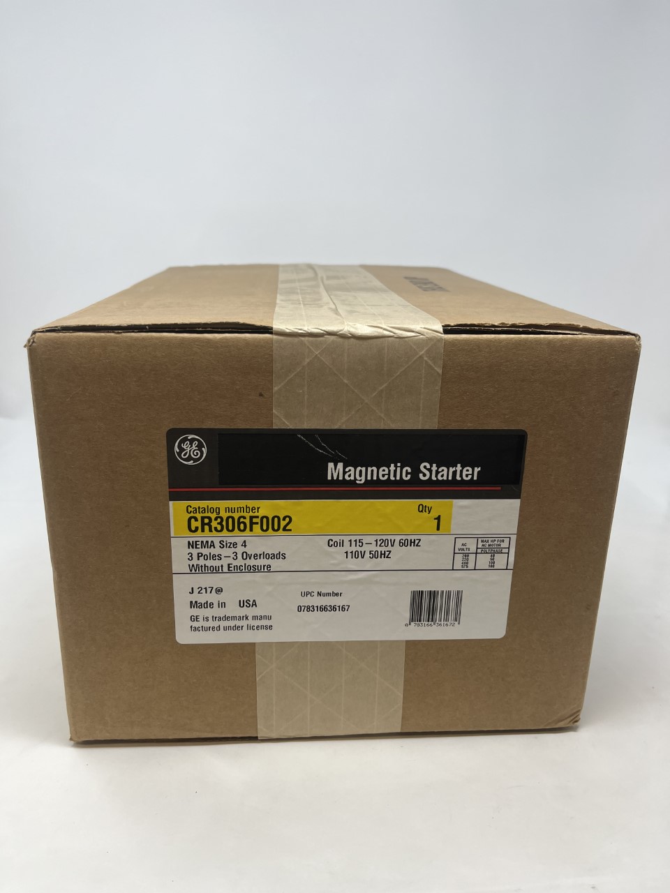 CR306F002 – GE/ABB NEMA MOTOR STARTER | Mag-Trol Distributors, Inc.